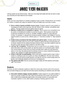 Join the Game - Recess Lab